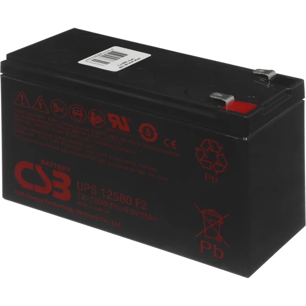Аккумуляторная батарея CSB UPS12580 F2 для ИБП, 12В, 9.4Ач