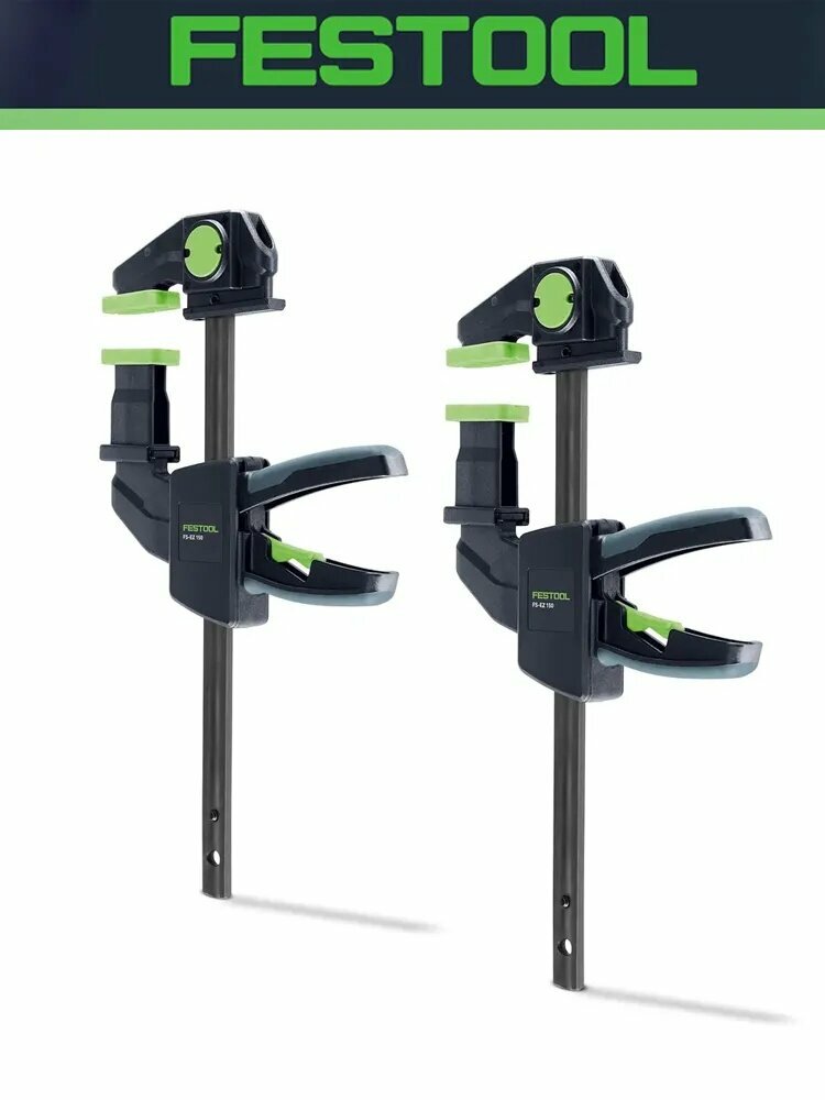FESTOOL FS-EZ 150/2 Струбцина для работы одной рукой. Разнообразные функции. Гибкий зажим. Фиксированный. Удобная часть инструмента.