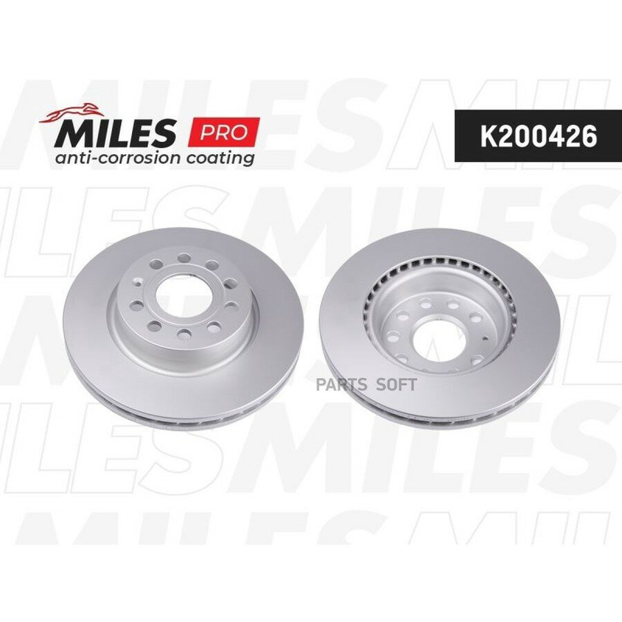 MILES K200426 Диск тормозной AUDI A3 03-/SKODA OCTAVIA/VW GOLF V/VI/JETTA III передний D=280мм ()