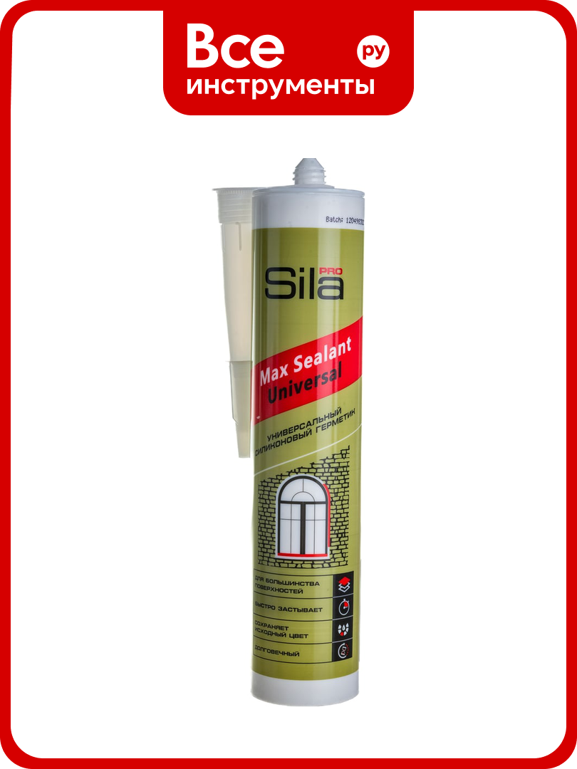 Силиконовый универсальный герметик Sila белый PRO Max Sealant 280 мл US2806, долговечное