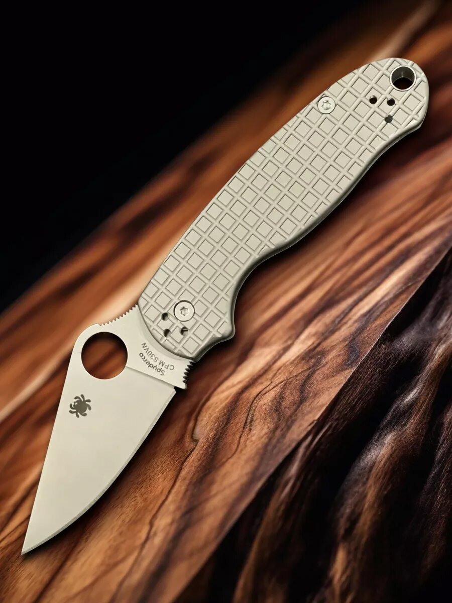 Складной нож Spyderco "Paramilitary 3", для городского ношения, серый хром