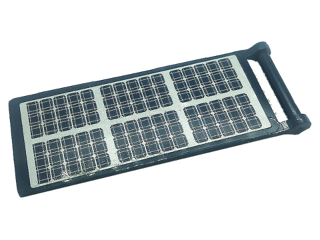 Flag 7 x 3 with Bar Handle with Solar Panels Pattern (Sticker) - Set 60227, 30292pb051 Dark Blue U