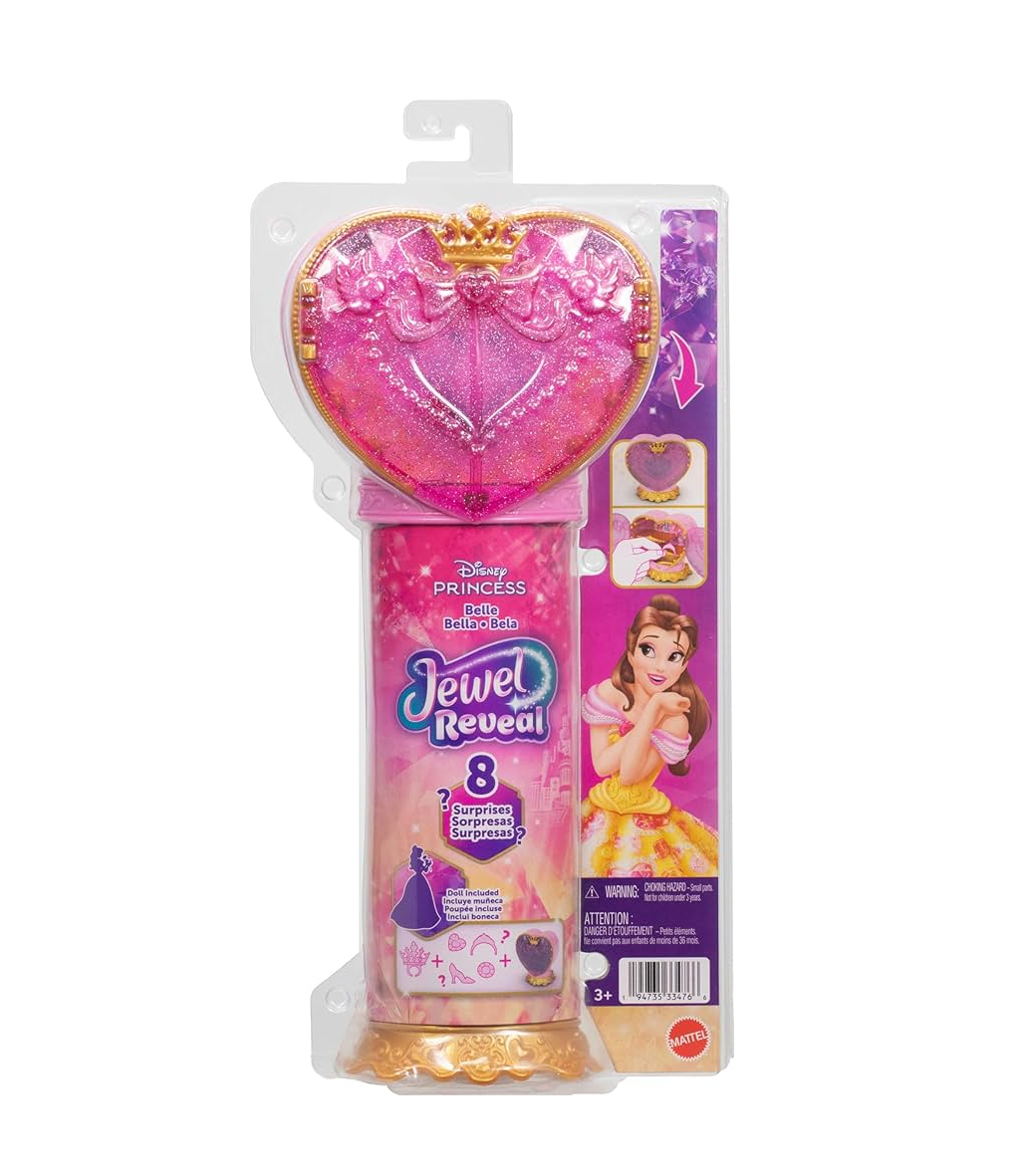 Кукла Mattel Disney Белль с 8 сюрпризами и аксессуарами JHL51, желтый