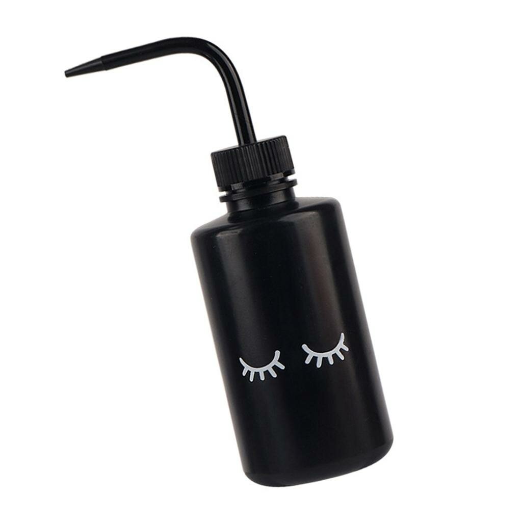 Бутылка для очищения ресниц с изогнутым носиком, Черный - 250ml