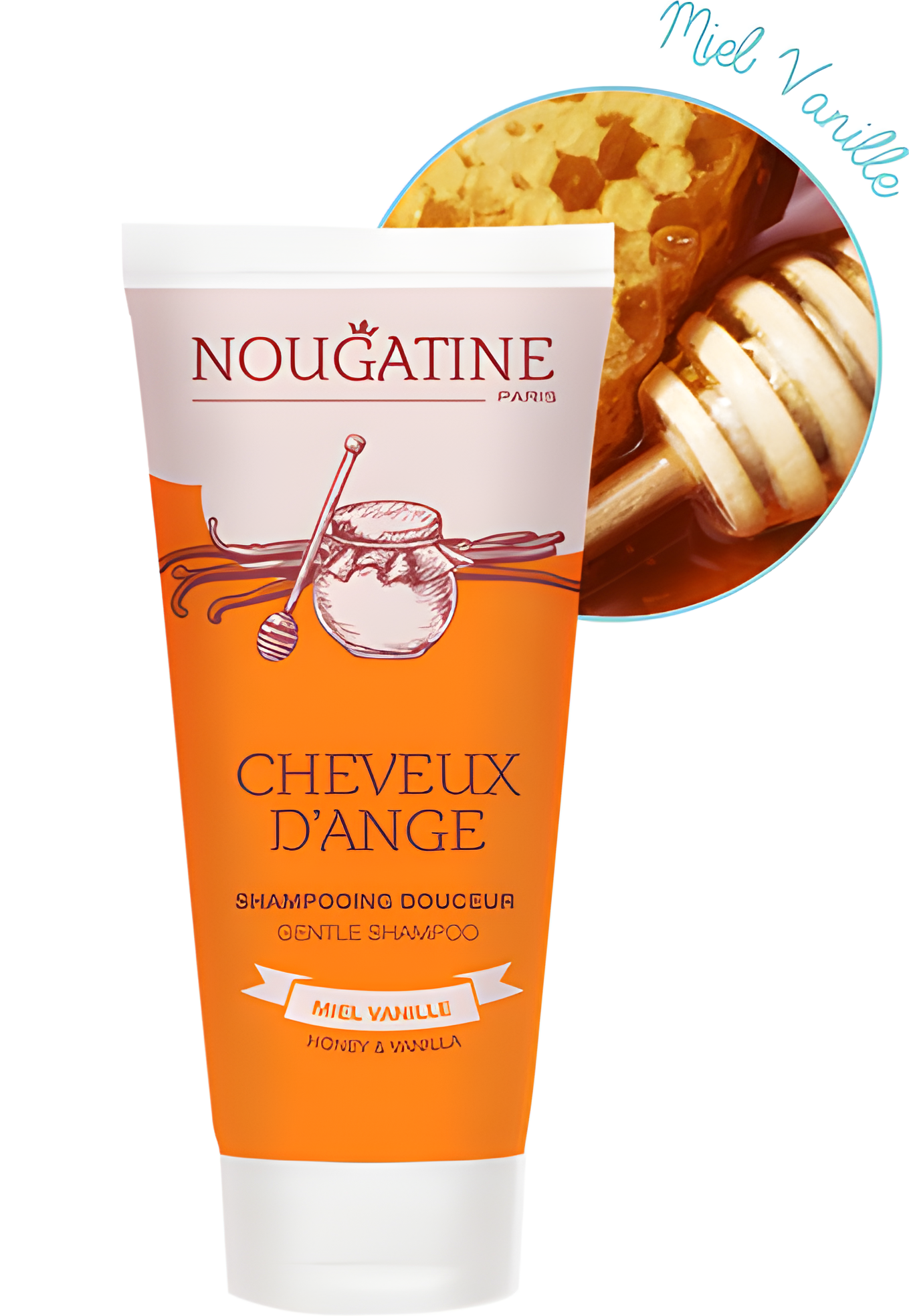 Nougatine Paris Шевё Д’Анж - шампунь Нежность "Мед-ваниль" 30 мл Cheveux D’ange Gentle Shampoo 30 90 шт.