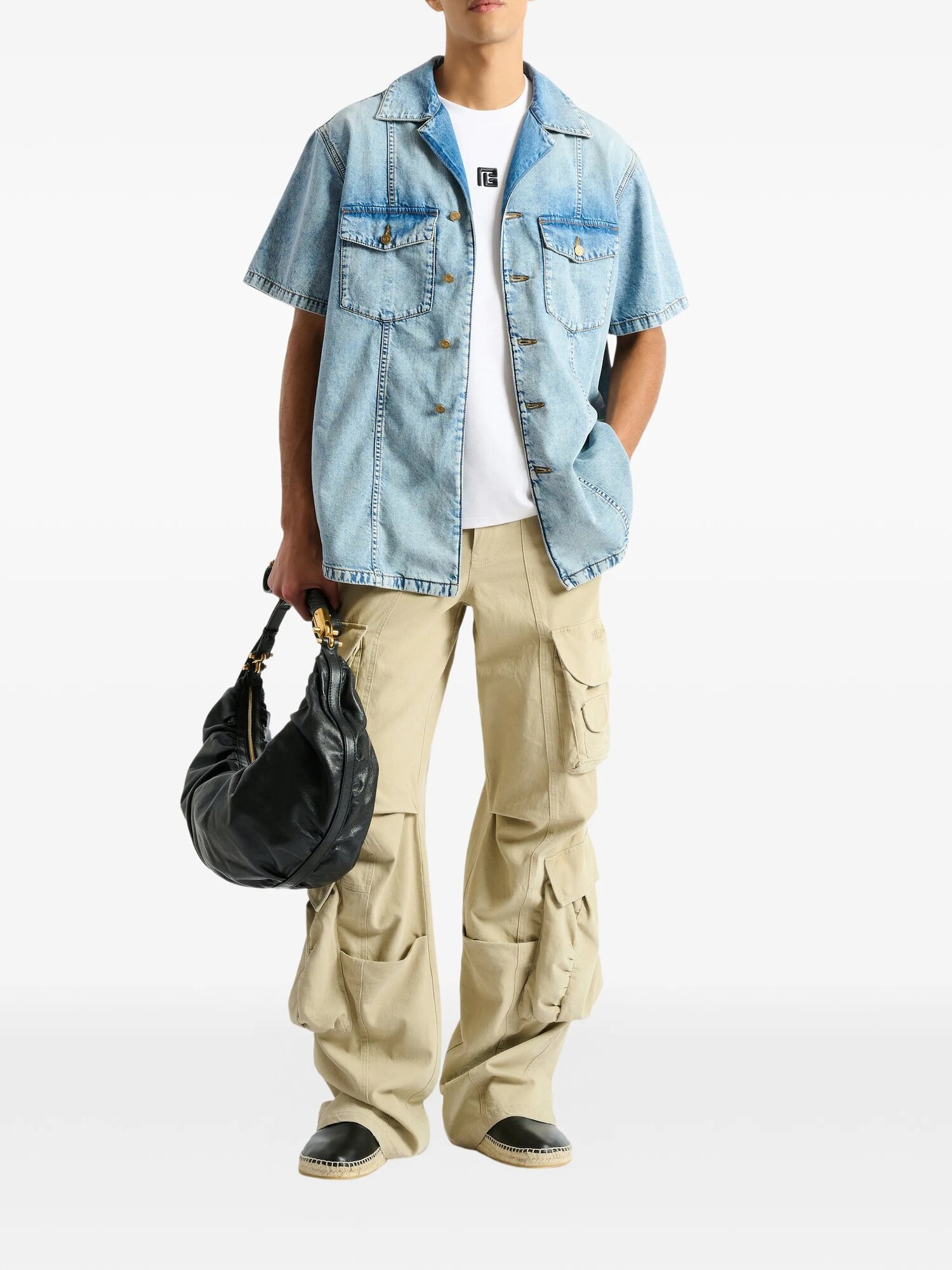 Брюки BALMAIN Cotton cargo pants, размер 46, разноцветный — фото 1