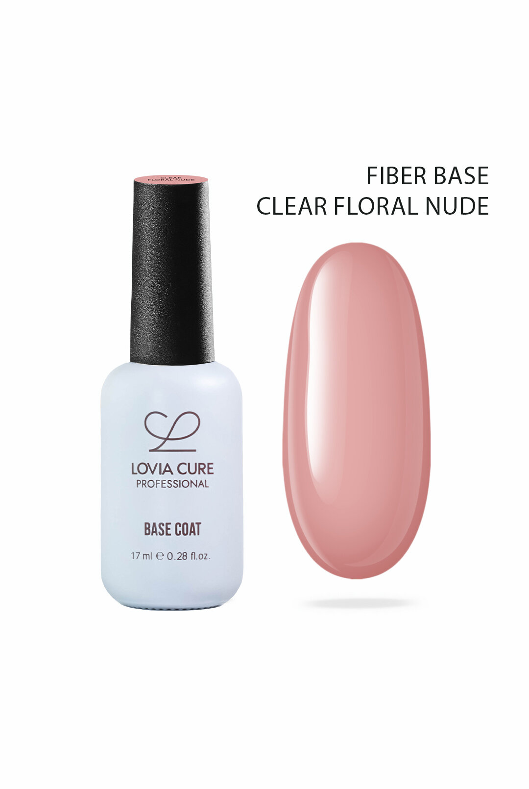 База Файбер розовый нюд UV/LED Fiber Base Floral Nude 17 мл, LOVIA CURE