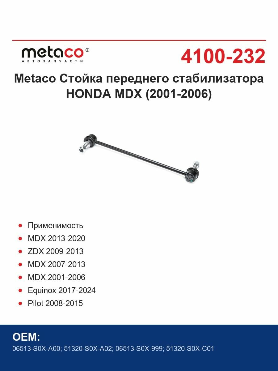 Metaco Стойка переднего стабилизатора HONDA MDX (2001-2006)