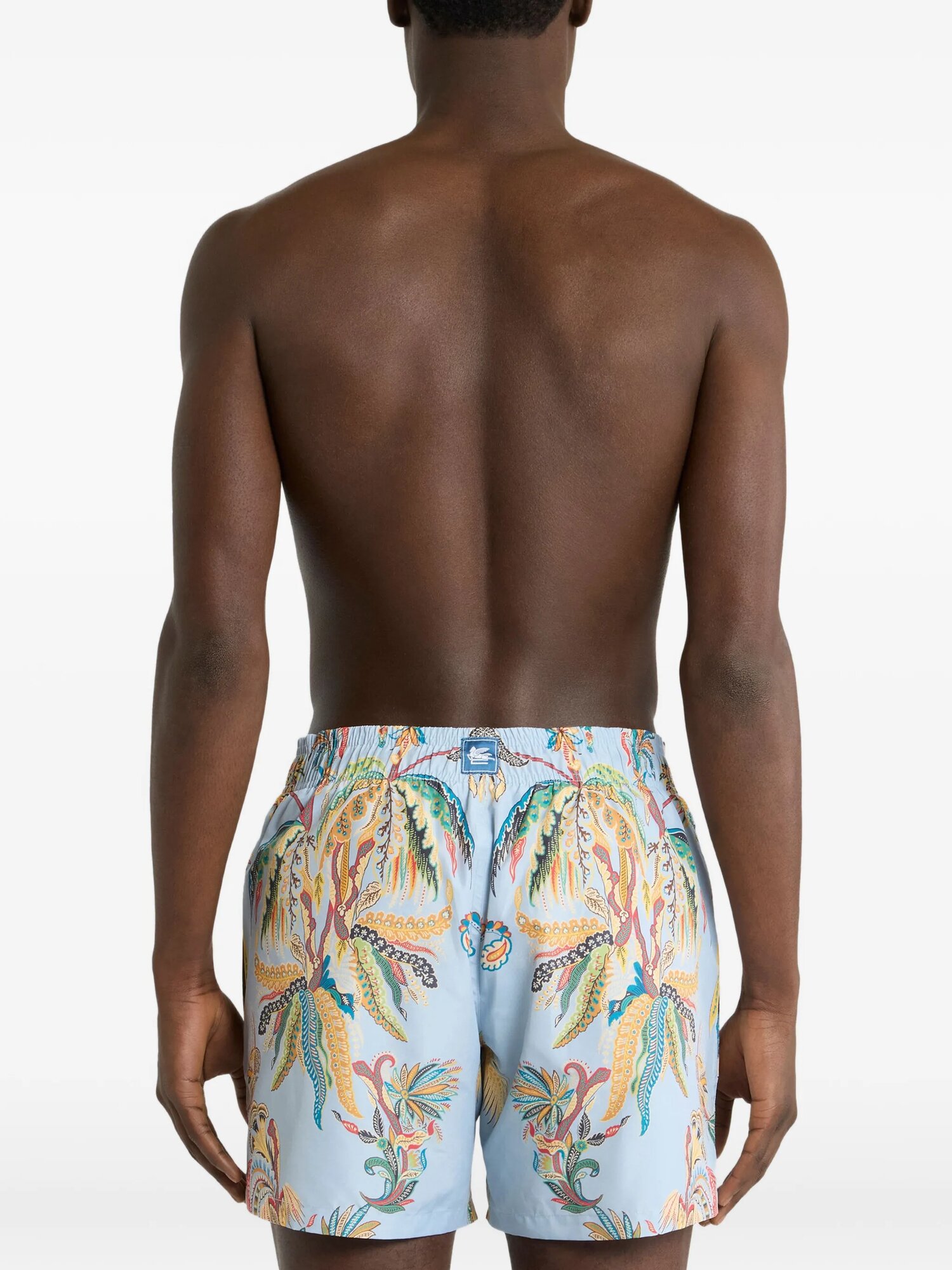 Шорты для плавания ETRO Palm tree-print swim shorts, размер M, синий — фото 1