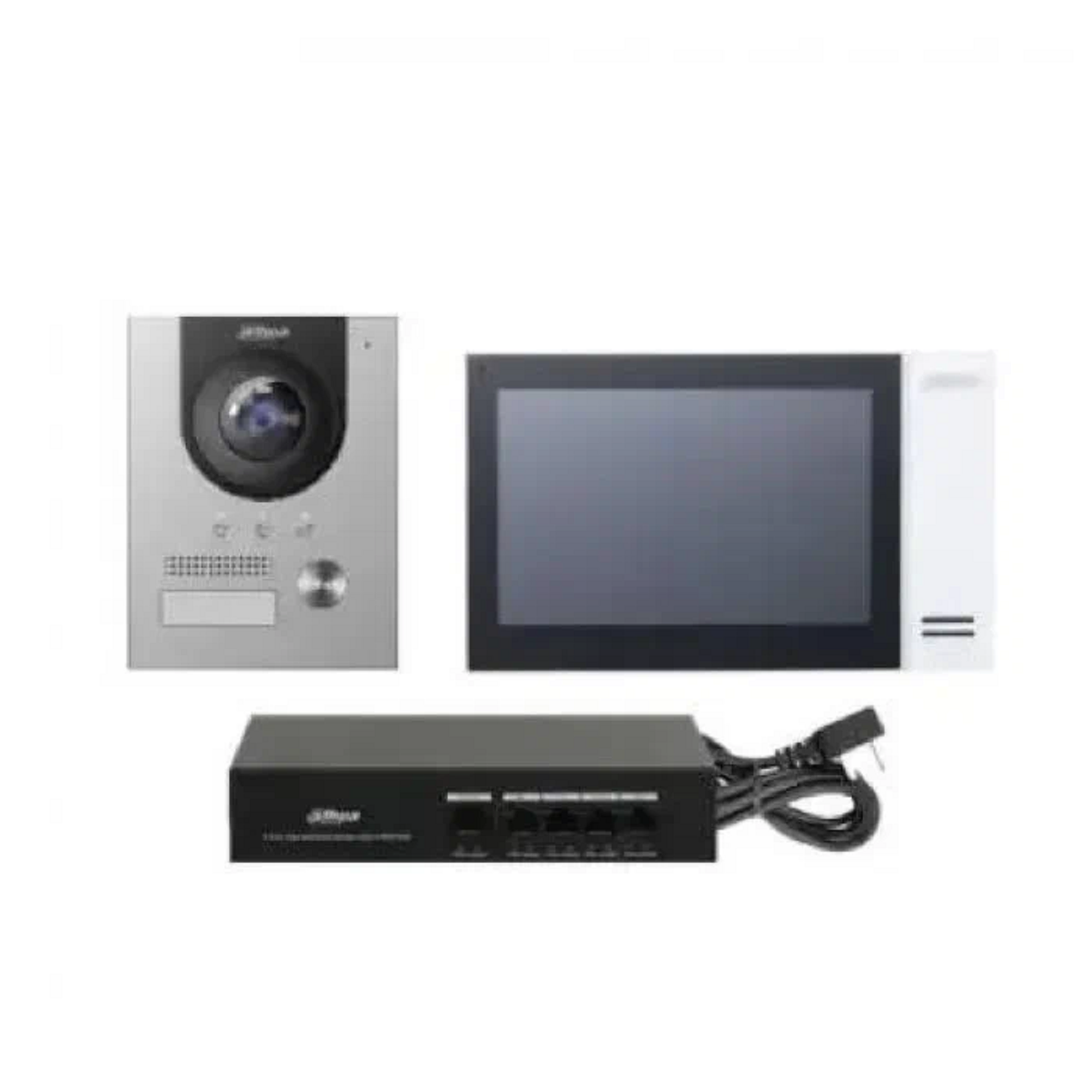 Комплект Dahua DHI-KTP01L(S) DHI-VTO2201F-P+DHI-VTH2421FW-P+DH-PFS3005-4ET-36E