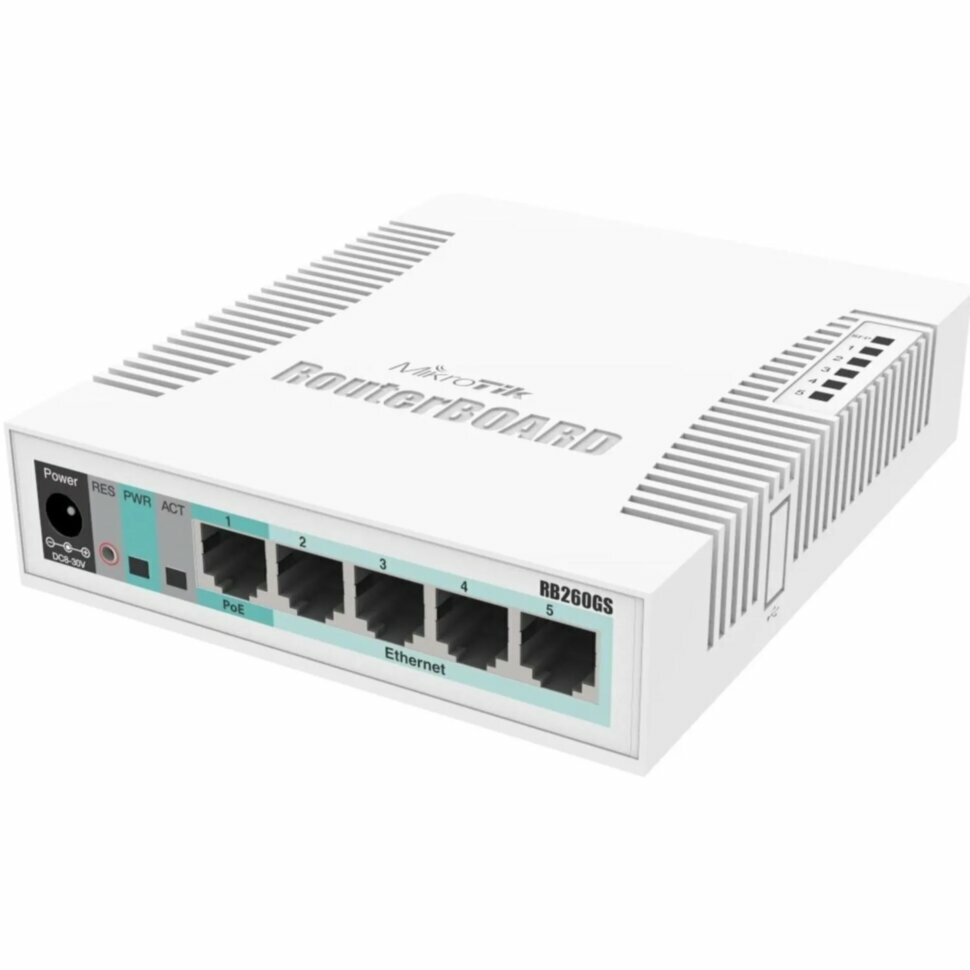 Коммутатор MikroTik RB260GS CSS106-5G-1S, управляемый, 5Gbit/PoE, 1914196
