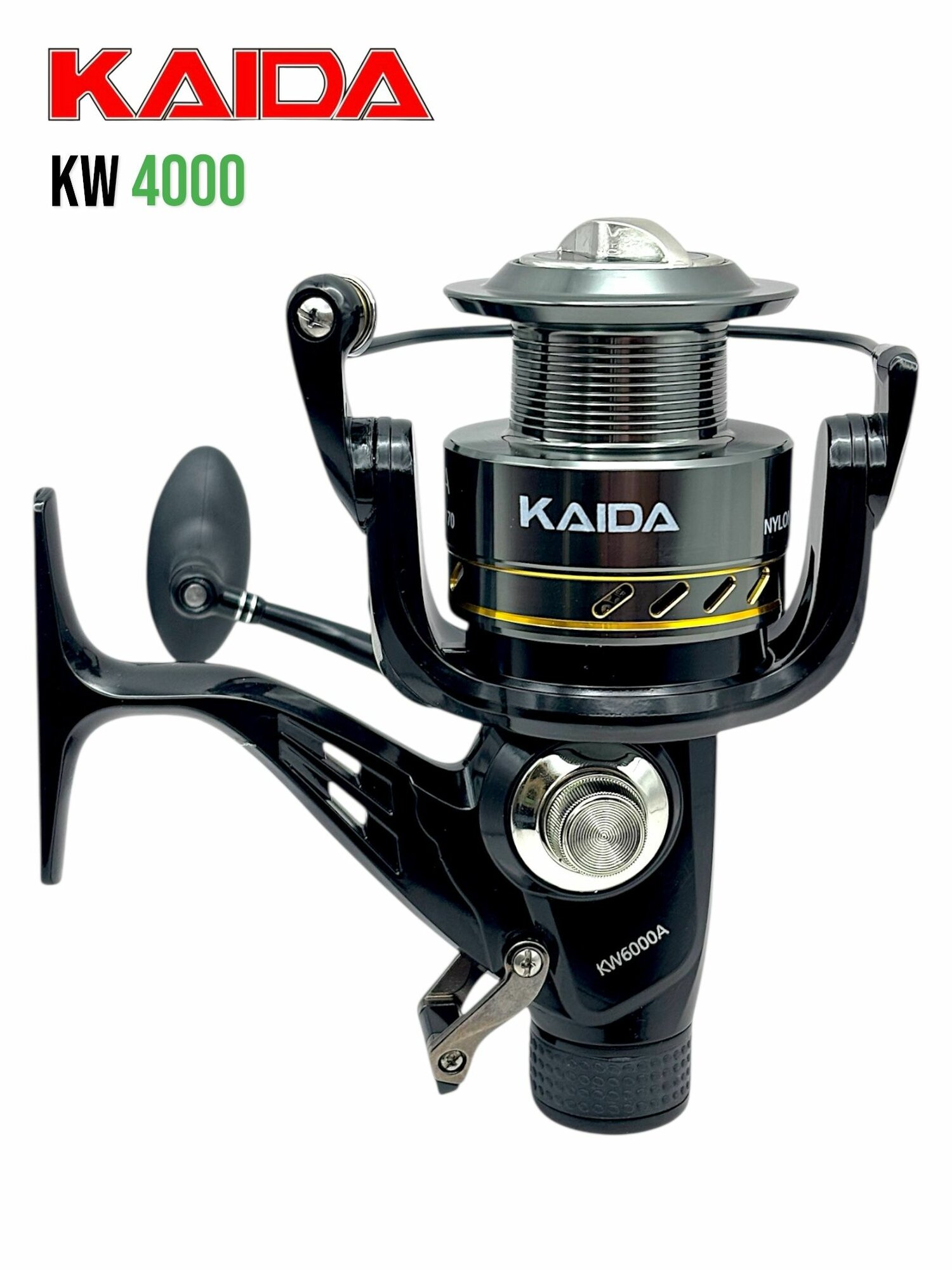 Катушка для рыбалки с байтранером KAIDA KW 4000 6+1, кайда на фидер, донку, карповое удилище
