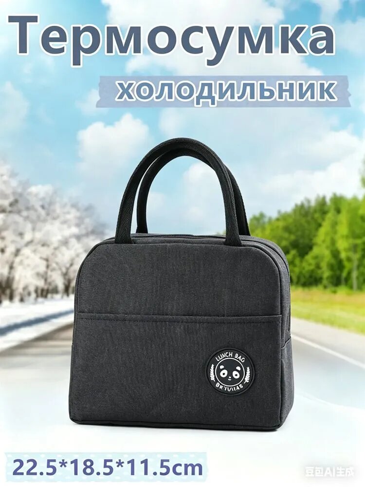 Термосумка для ланч бокса, термобокс для еды, сумка для пикника, ланчей и обедов, 22.5*18.5*11.5 см