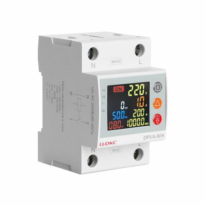 Реле напряжения с контролем тока 50А DKC DPVA-50A