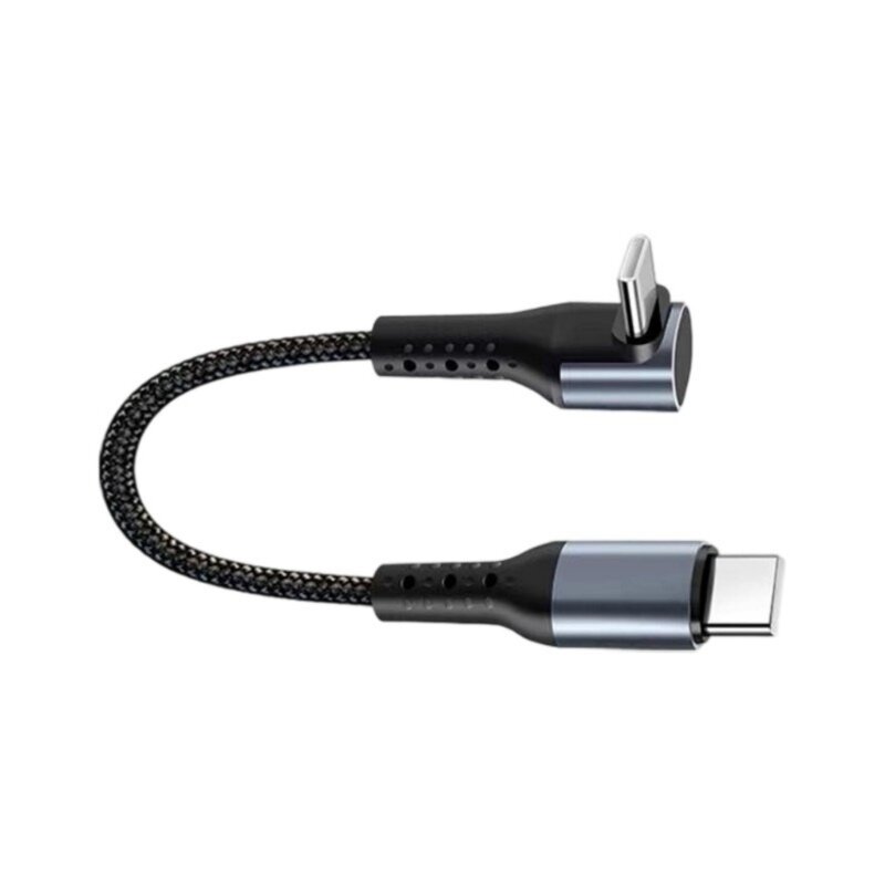 Короткий кабель для передачи данных power bank длиной 0,25 м 6A-колено от типа c к типу c
