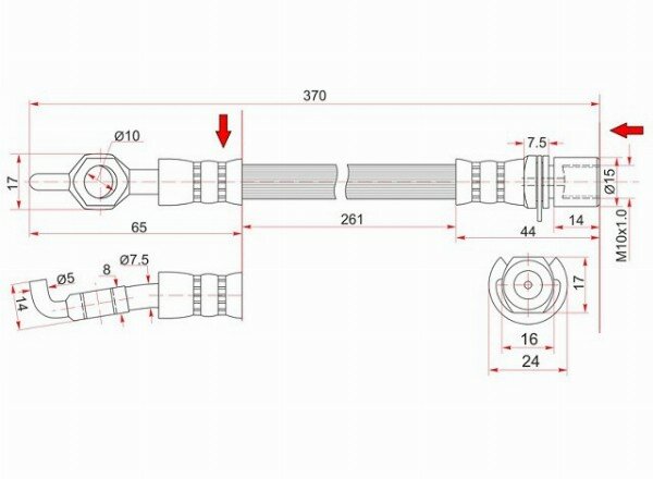 Шланг тормозной SAT ST-90947-02972 передний Таиланд TOYOTA ARISTO/CROWN/MAJESTA/SOARER/LEXUS GS300/400/430/SC430 97-0