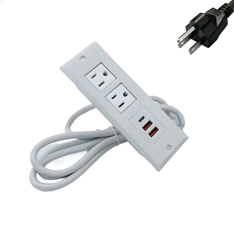Встраиваемая розетка USB и 110 В, Белый