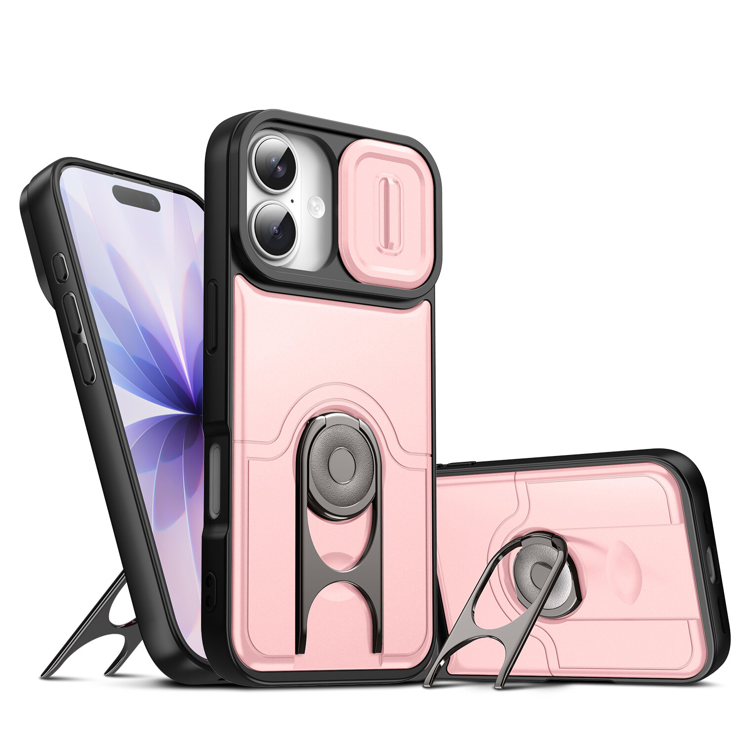 Чехол для Apple iPhone 17 / Айфон 17, soft touch, чехол-кардиомонитор, поликарбонат (PC), защита камеры, ударопрочный, встроенная подставка, усиленные углы, Apple, Apple iPhone 17, pink,