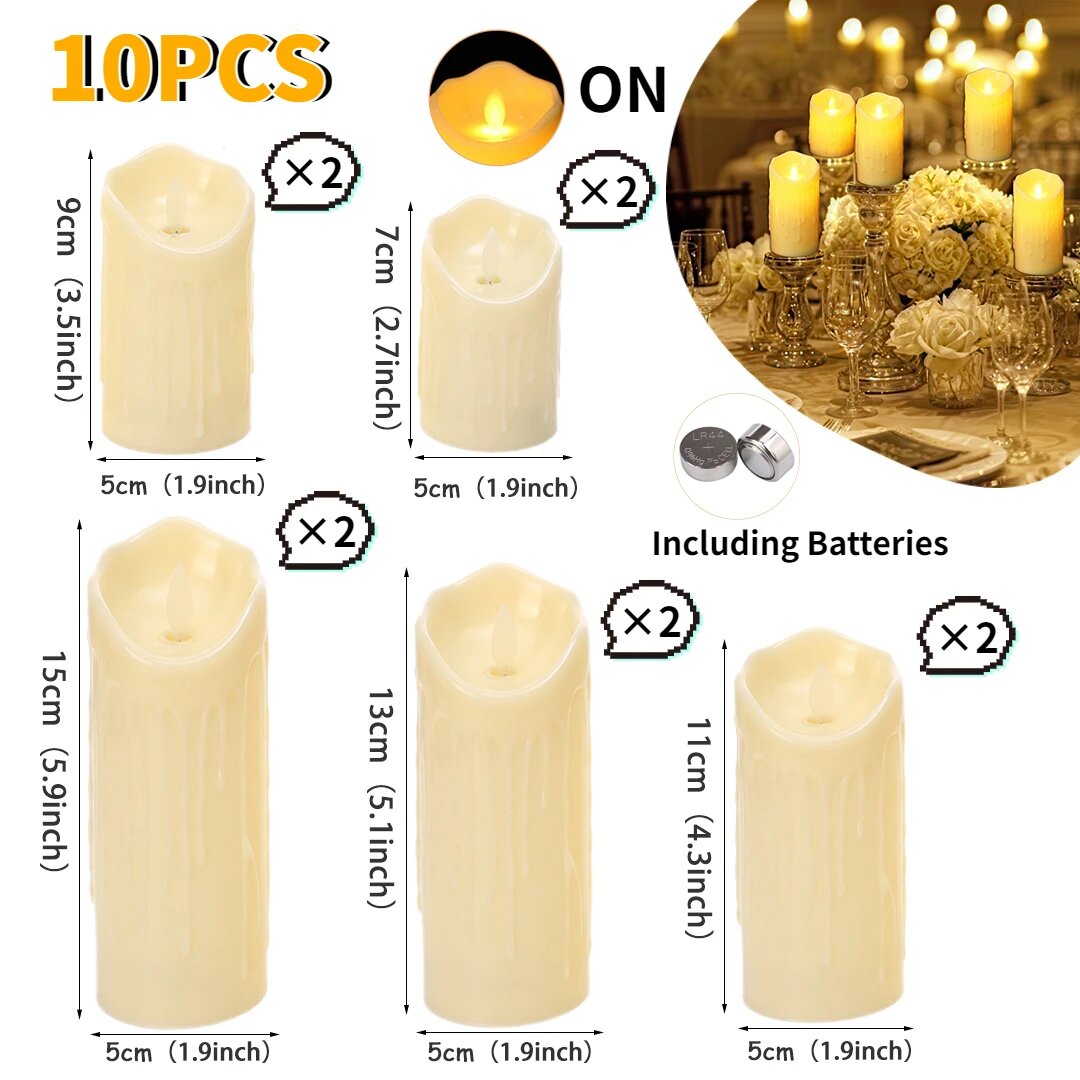 Светодиодные свечи LED для декора 10PCS LED Candles
