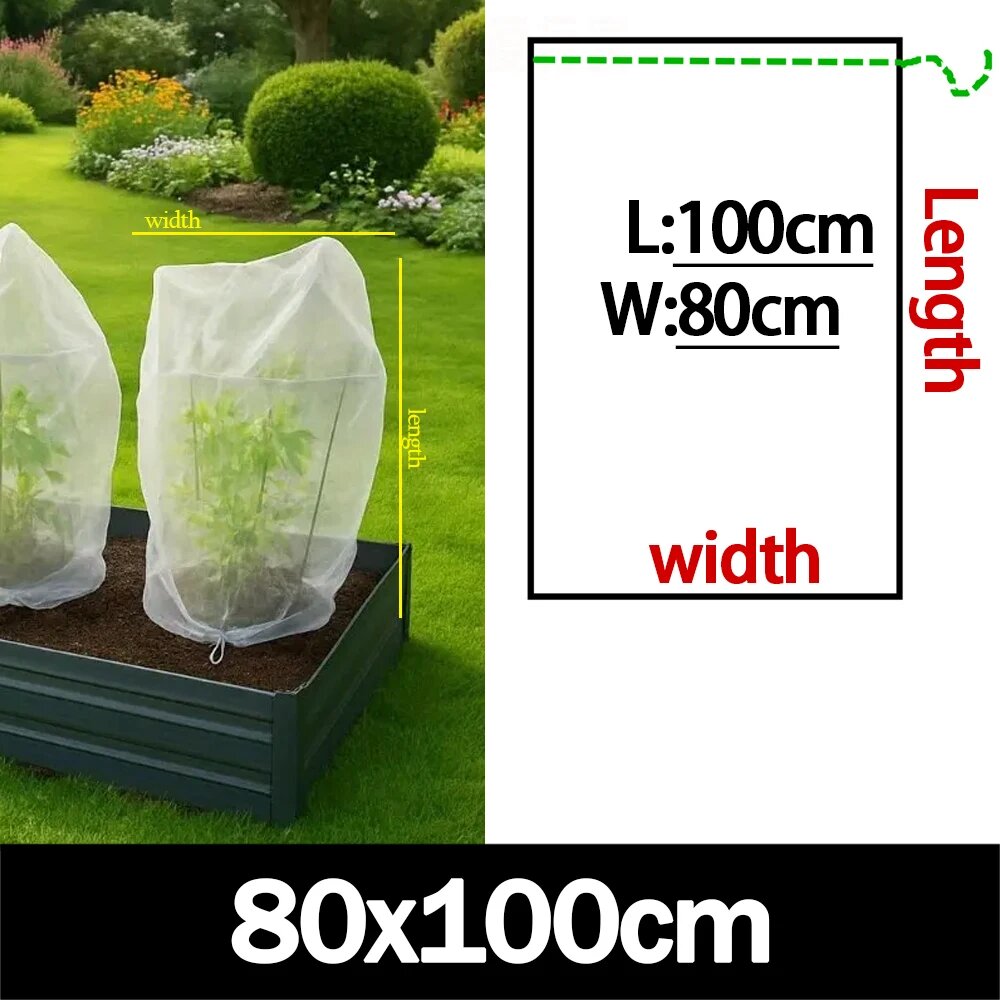 Белый нейлоновый чехол для растений 80x100 cm