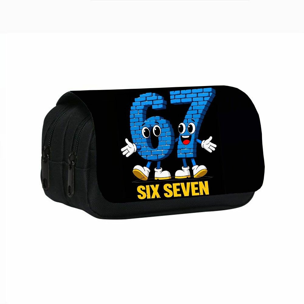 Двухслойный пенал Six Seven, принт 67, 20x10x7.5 см, для школьников, подарок