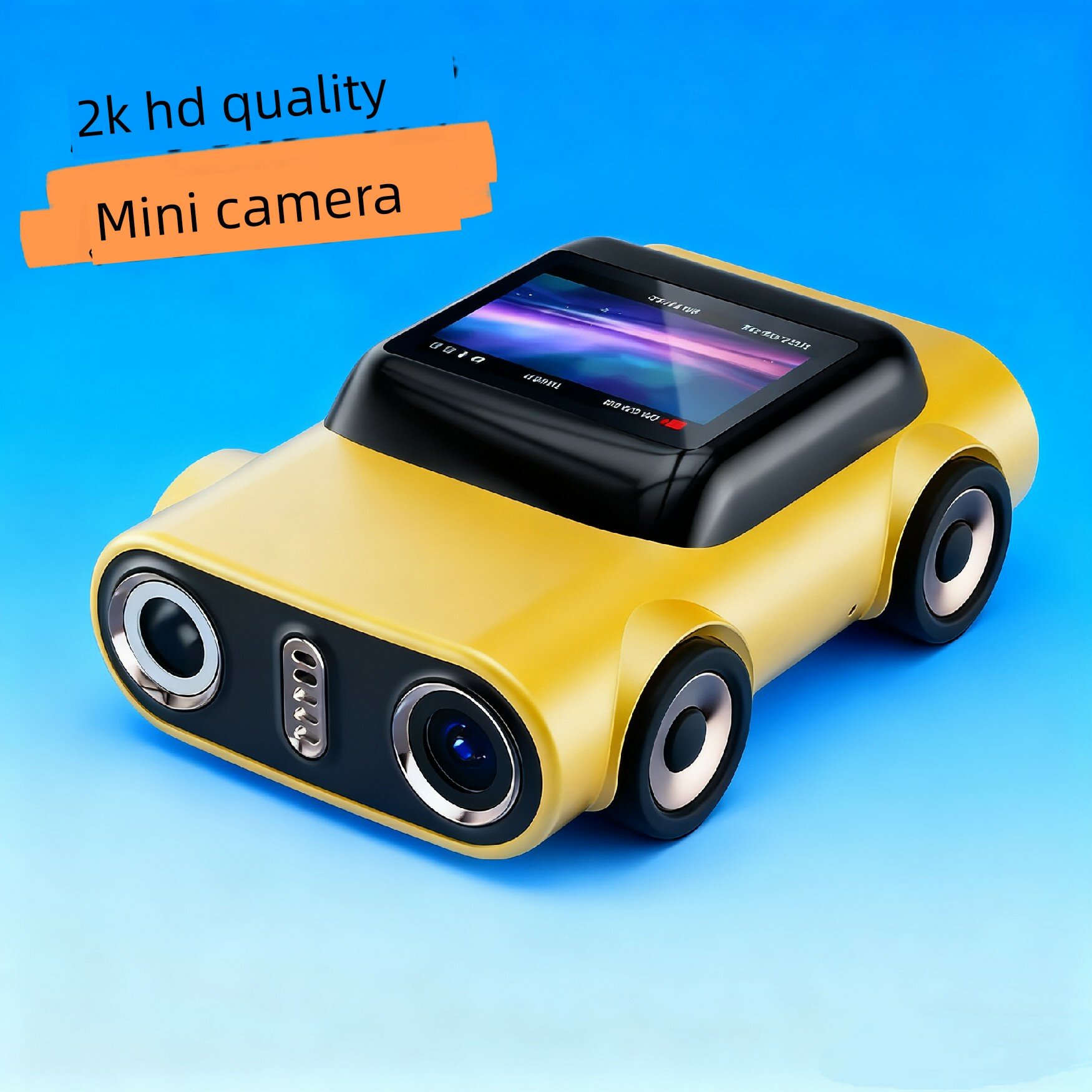 G5S Желтый пендант-камера с 2K HD, 128 ГБ памяти, совместимость с Android (Huawei/Honor), включает SD-чтение