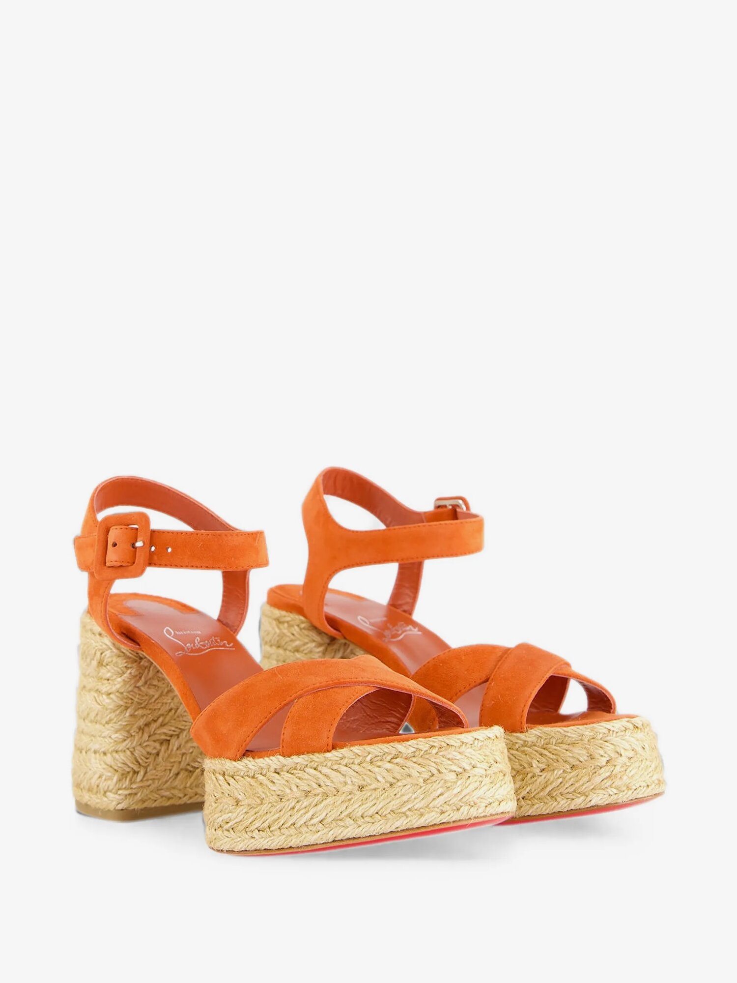 Эспадрильи Christian Louboutin Calakala suede espadrilles, размер 38, зеленый/оранжевый — фото 1
