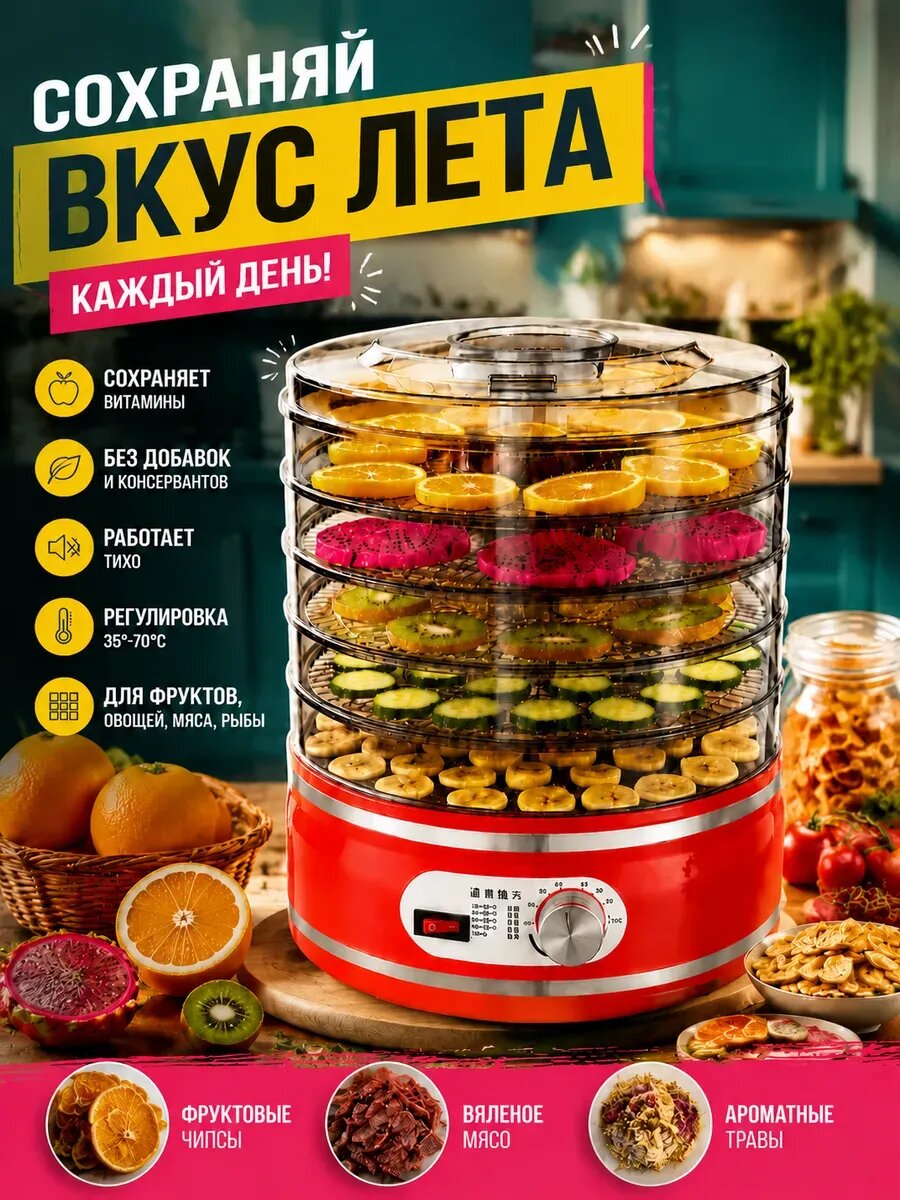 Сушилка для овощей и фруктов электрическая дегидратор ￼