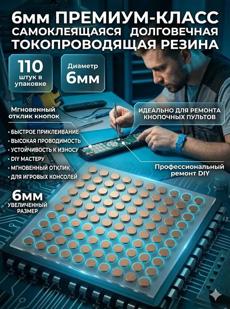 Круглые токопроводящие наклейки 4мм для ремонта