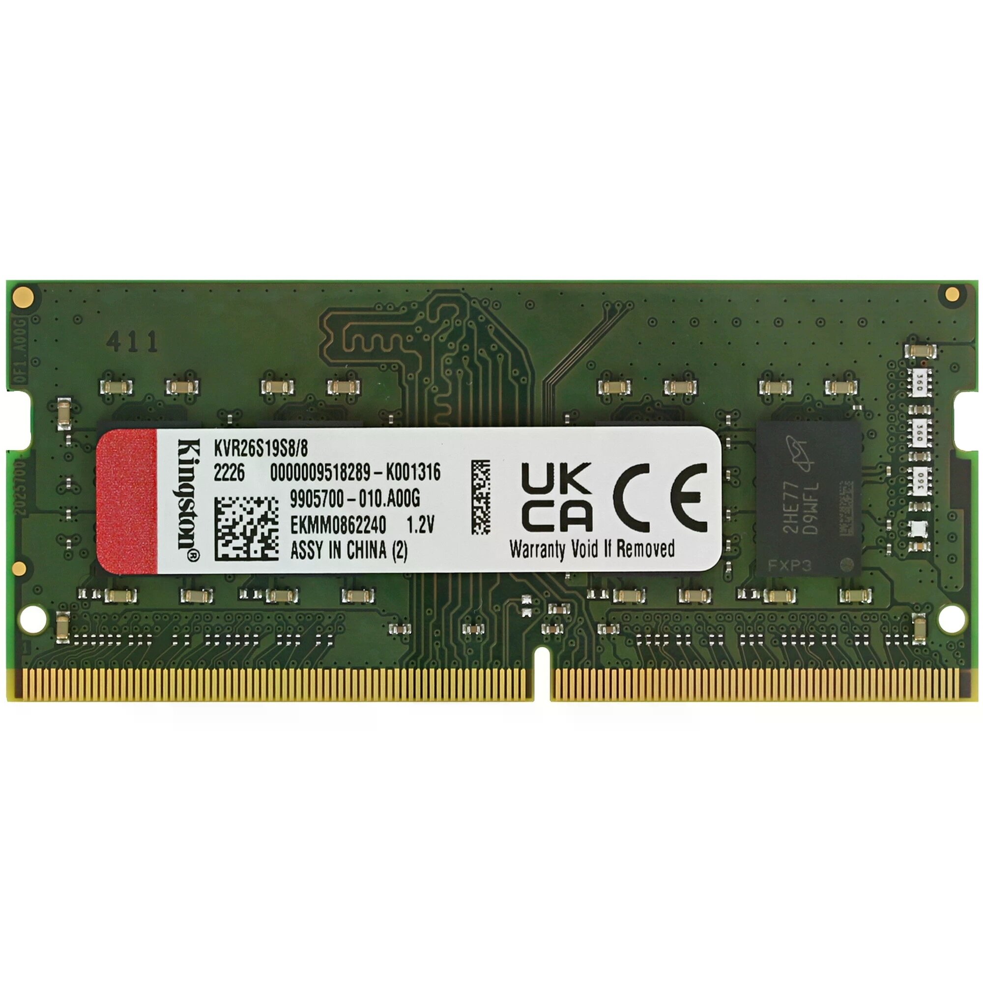 Оперативная память DDR4 2666 8gb SODIMM Kingston OEM / CL19 / KVR26S19S8/8