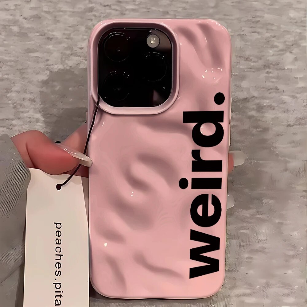 Необычный текстовый узор, крутой креативный дизайн для iPhone Айфон 16 Про, Розовый, YUK-Pink-KL1456