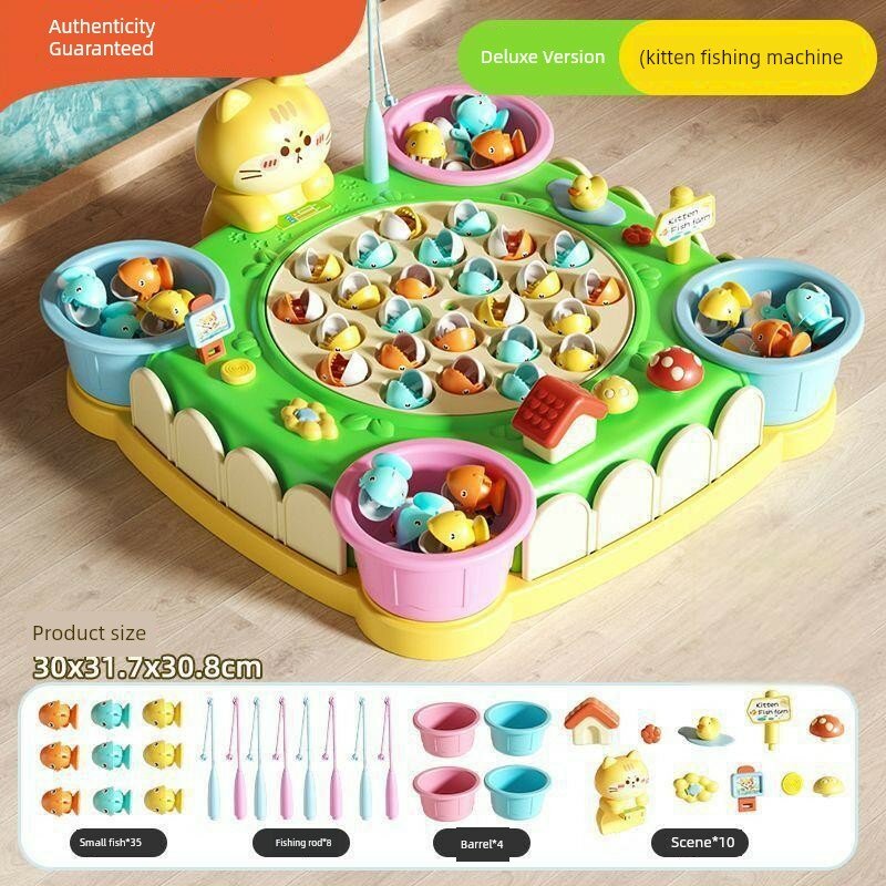 Магнитная игра-рыболовка для детей с 35 рыбками и 8 удочками, стандартная версия, обучающая игра для раннего развития