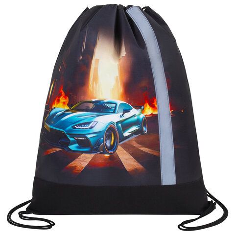 Мешок для сменной обуви 36х46 см Огненная машина (Fire Car) юнландия, светоотражающий