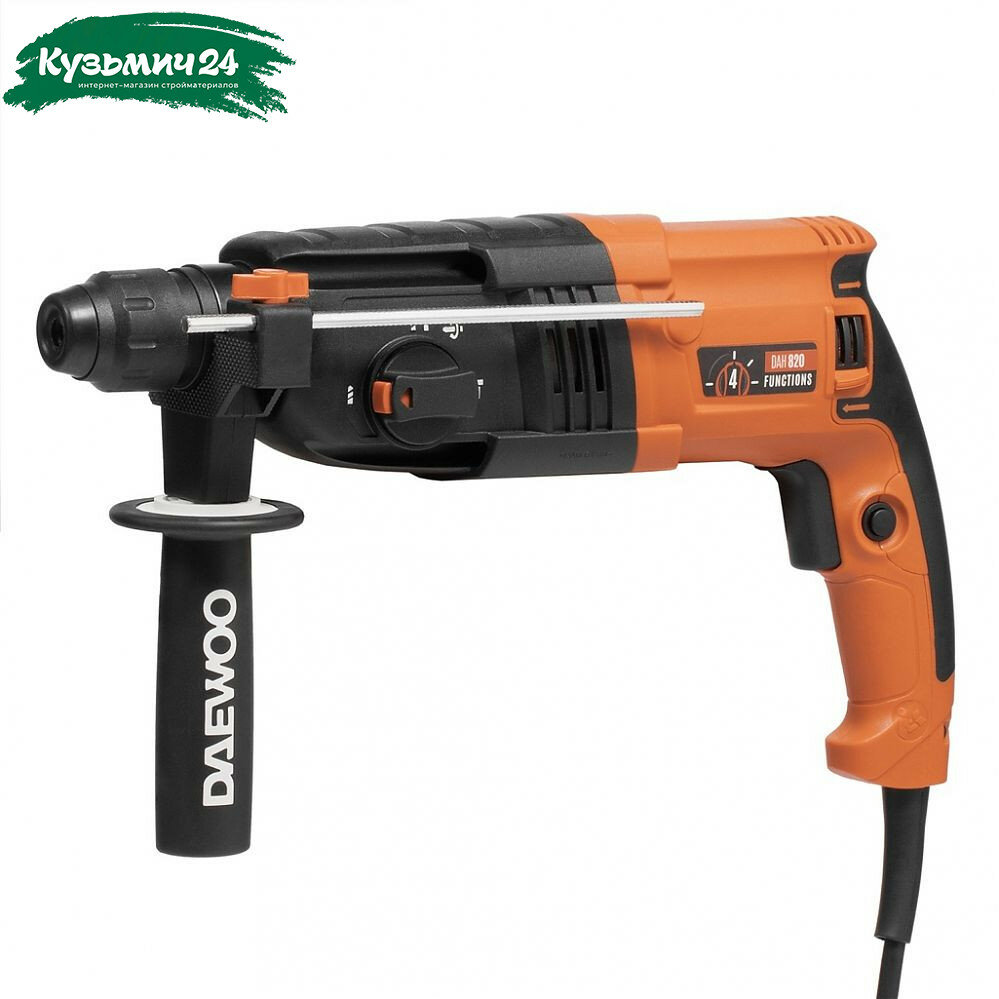 Перфоратор Daewoo DAH 820, щеточный двигатель, патрон SDS-plus, 4 режима, 820 Вт