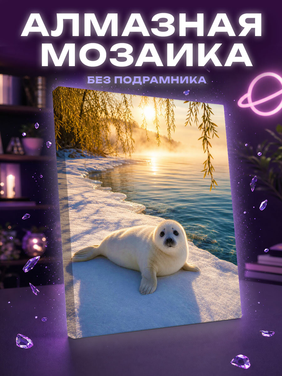 Алмазная мозаика Белёк в золоте Байкала