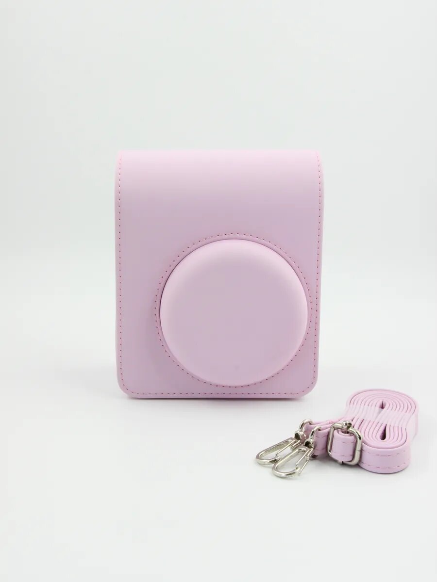 Чехол для Instax Mini 13, экокожа, белый, с ремешком и отверстием для счетчика кадров — фото 1