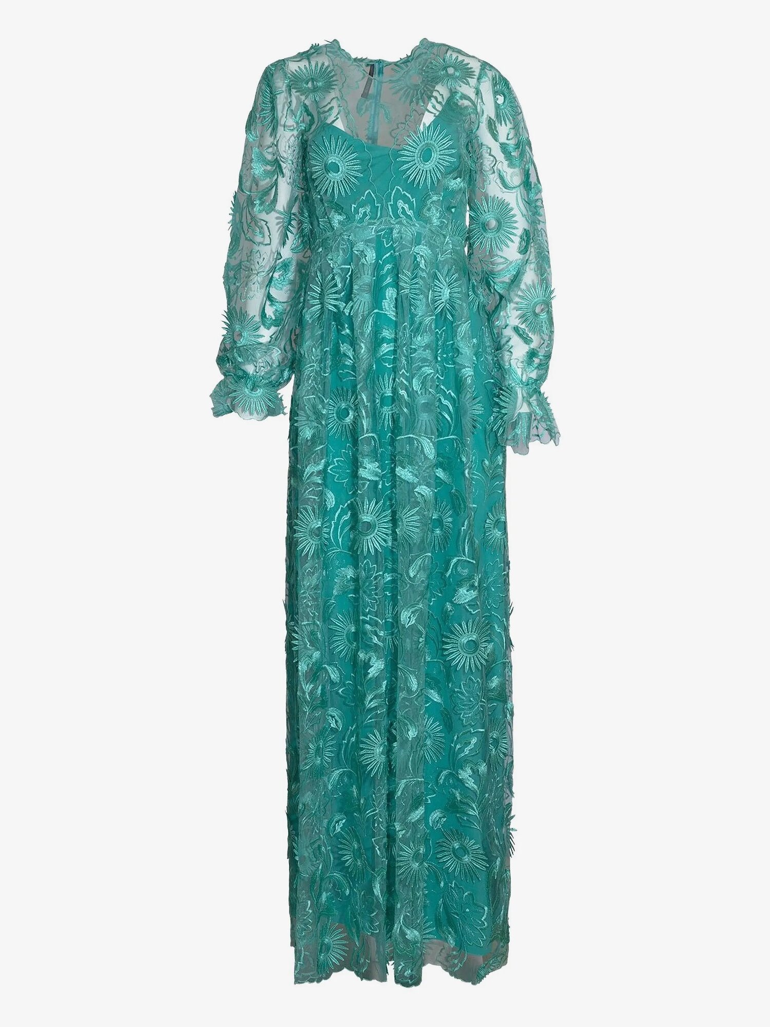 Платье Embroidered tulle maxi dress