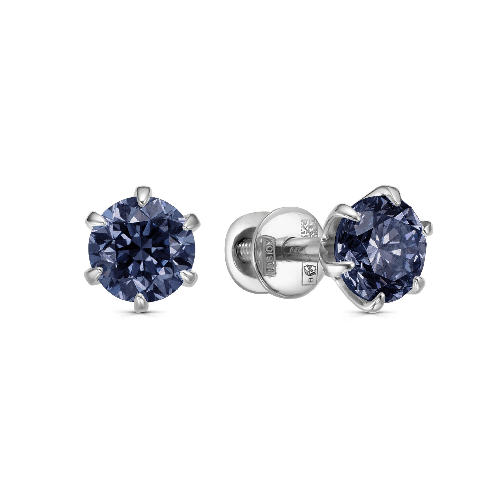Серьги, золото, 585 проба, сапфир