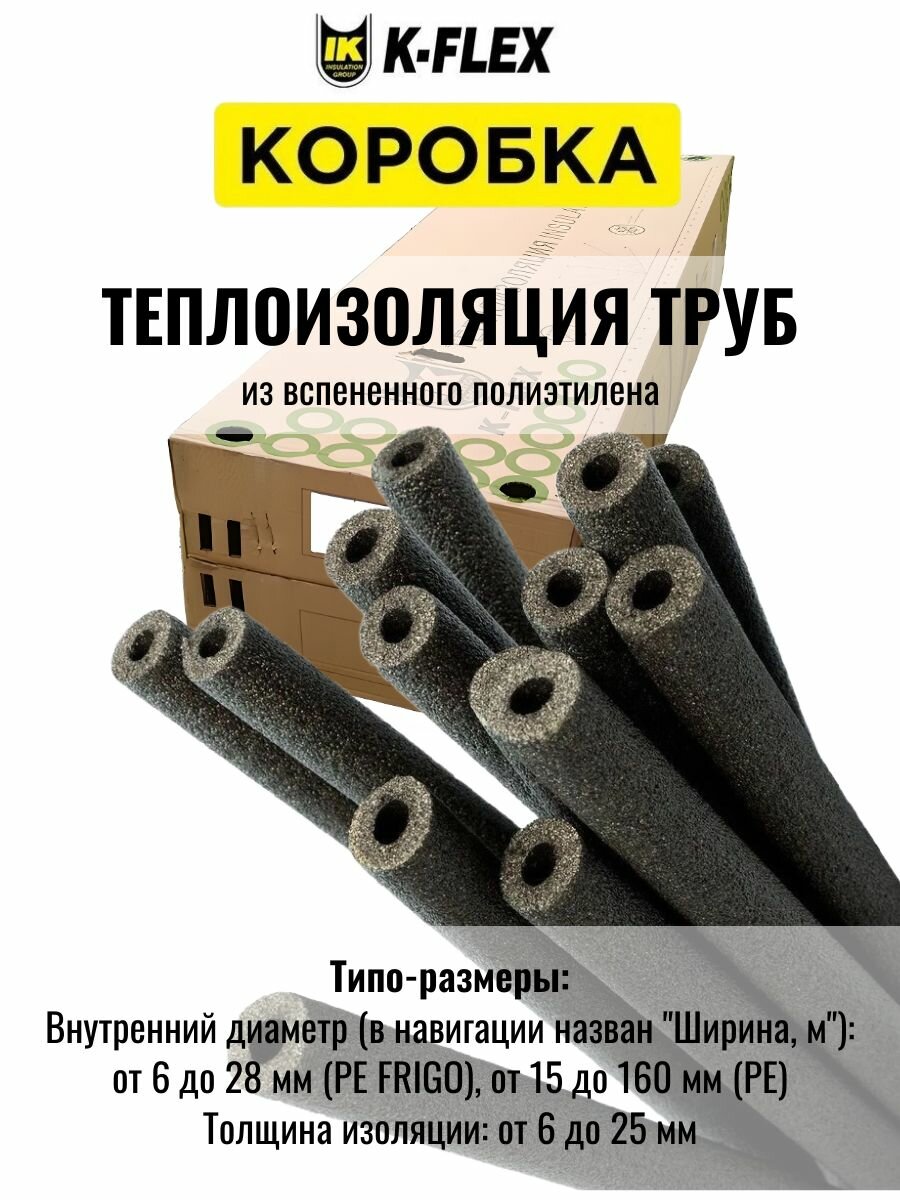 Коробка теплоизоляции для труб кондиционера диаметром 10мм (Трубка K-FLEX PE 06x010-2 FRIGO) - 320 метров