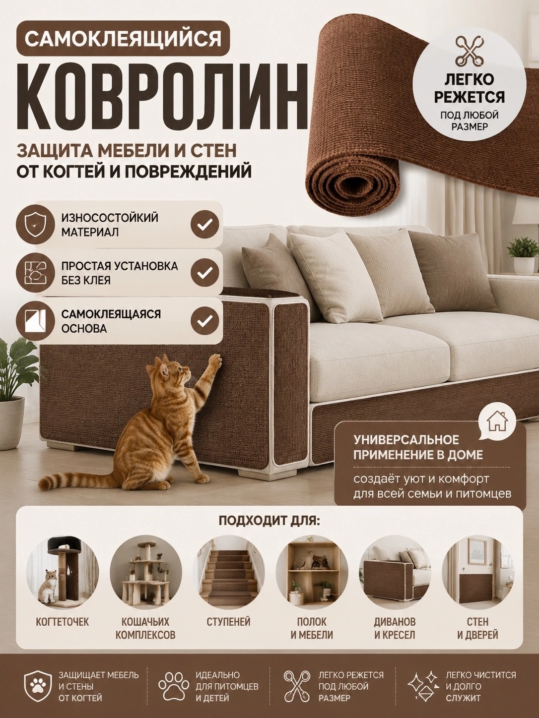 Когтеточка самоклеящаяся для кошек