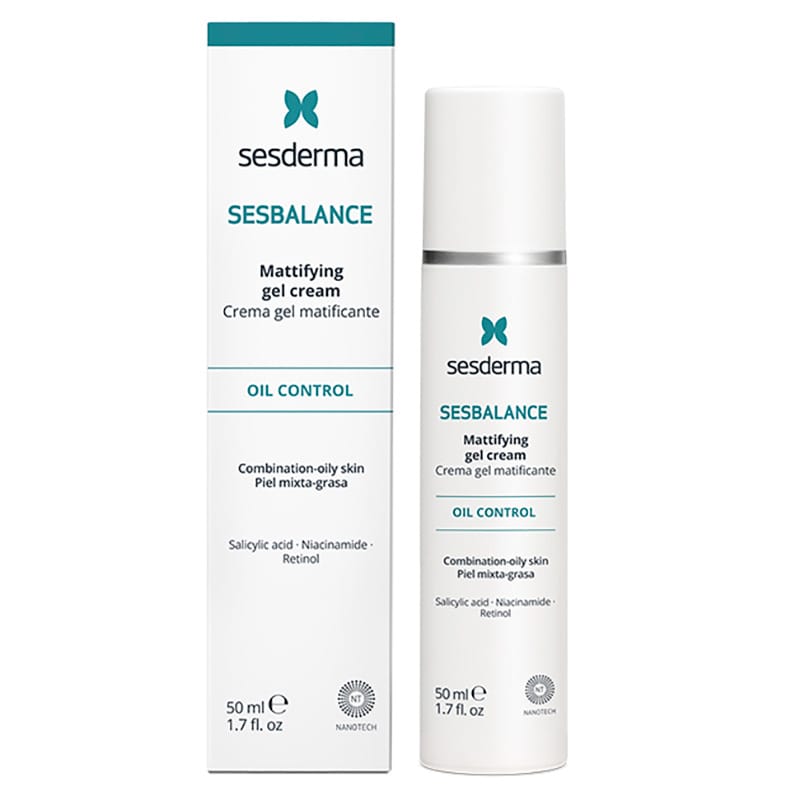 Крем для ухода за кожей Sesderma Sesbalance Mattifying Gel Cream Матирующий крем-гель для кожи, склонной к акне и блеску, с ретинолом 50 мл