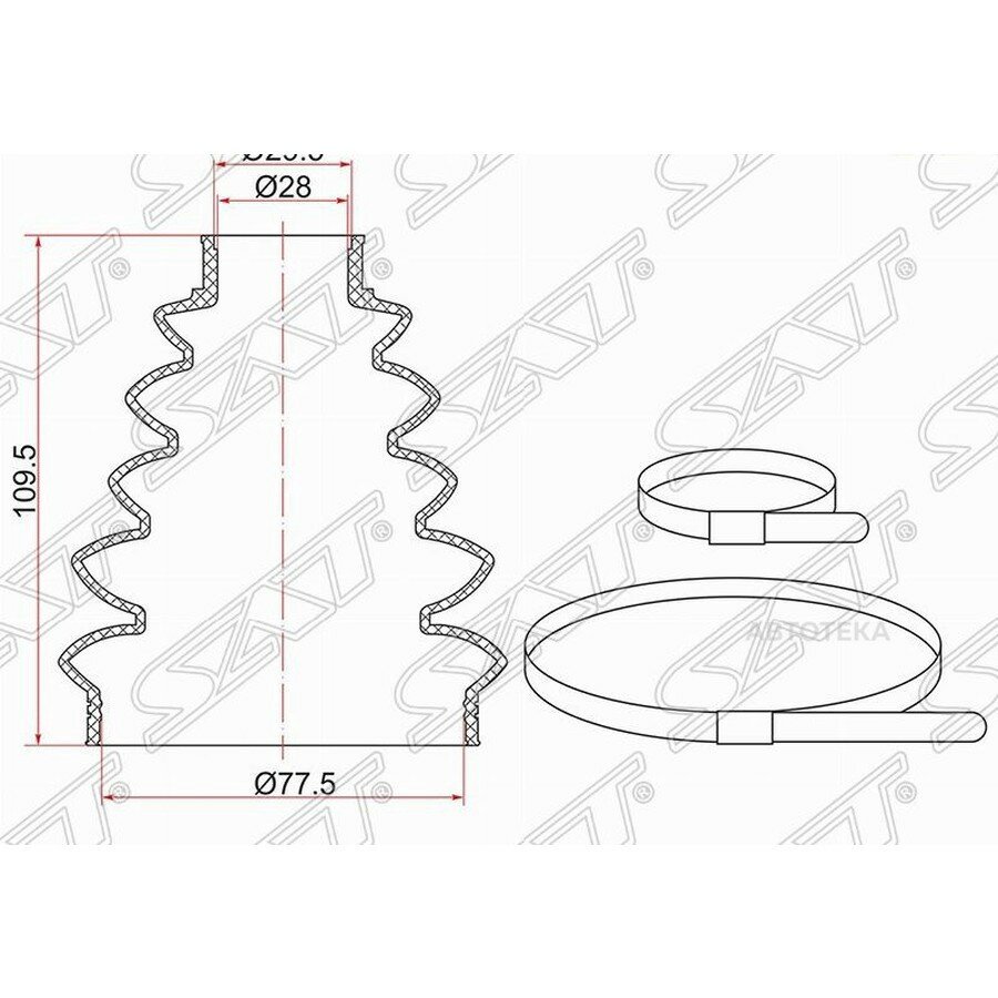 Пыльник шруса FORD FOCUS III перед. наружн. SAT C1444