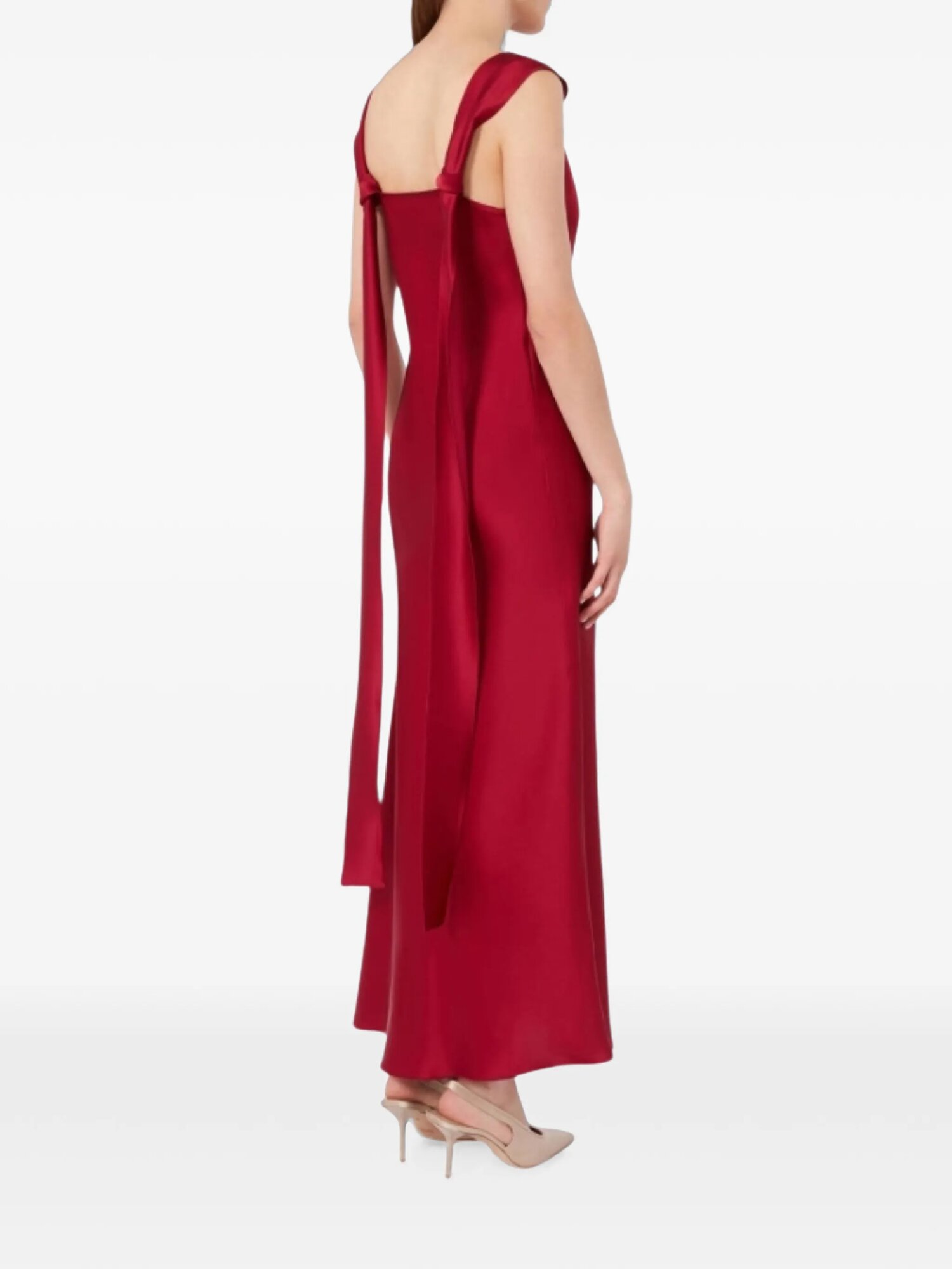 Платье Max Mara Envers satin slip dress - ruby, размер 42, красный — фото 1