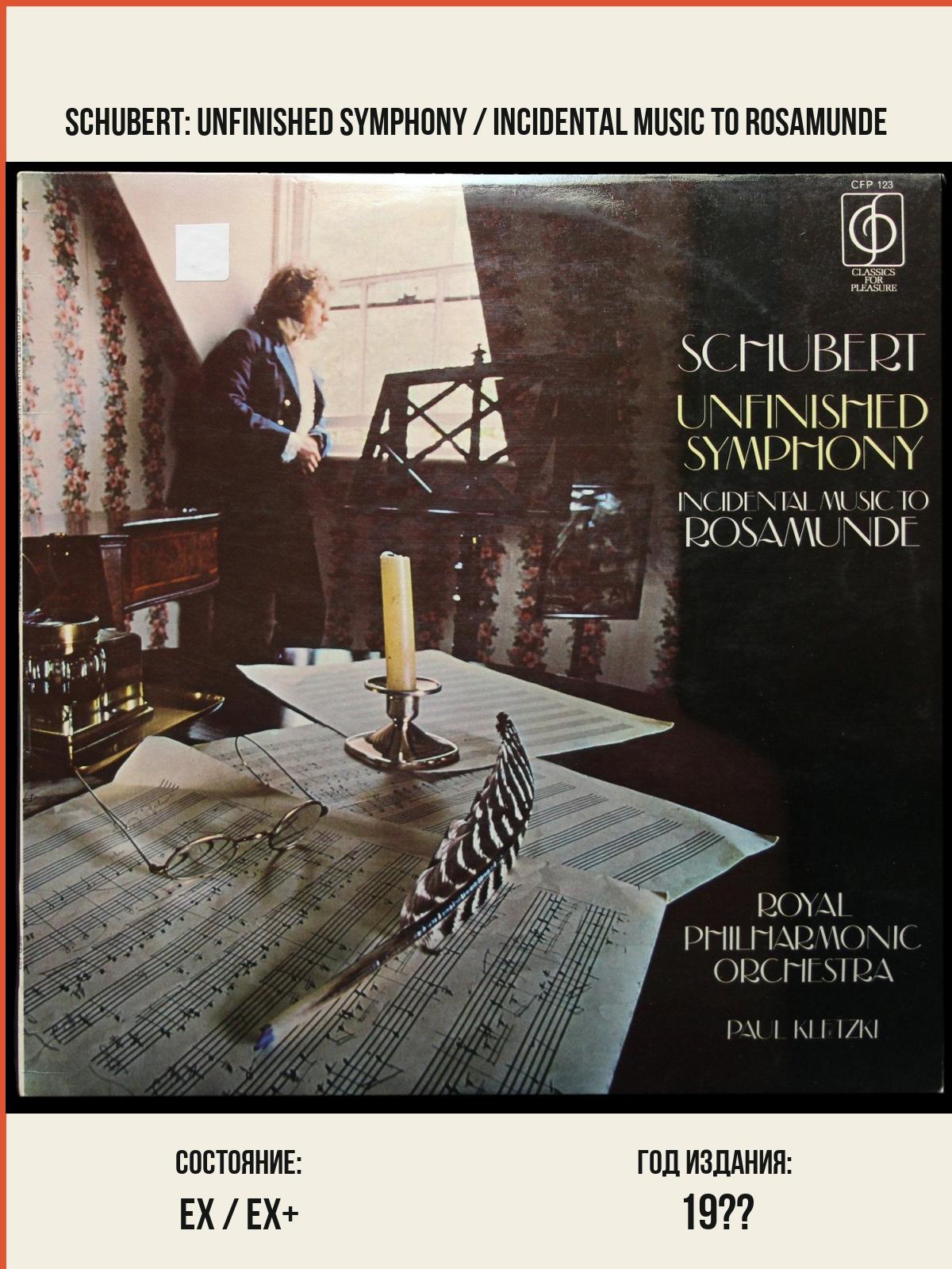 Виниловая пластинка Classics For Pleasure Paul Kletzki – Schubert: Unfinished Symphony / Incidental Music To Rosamunde