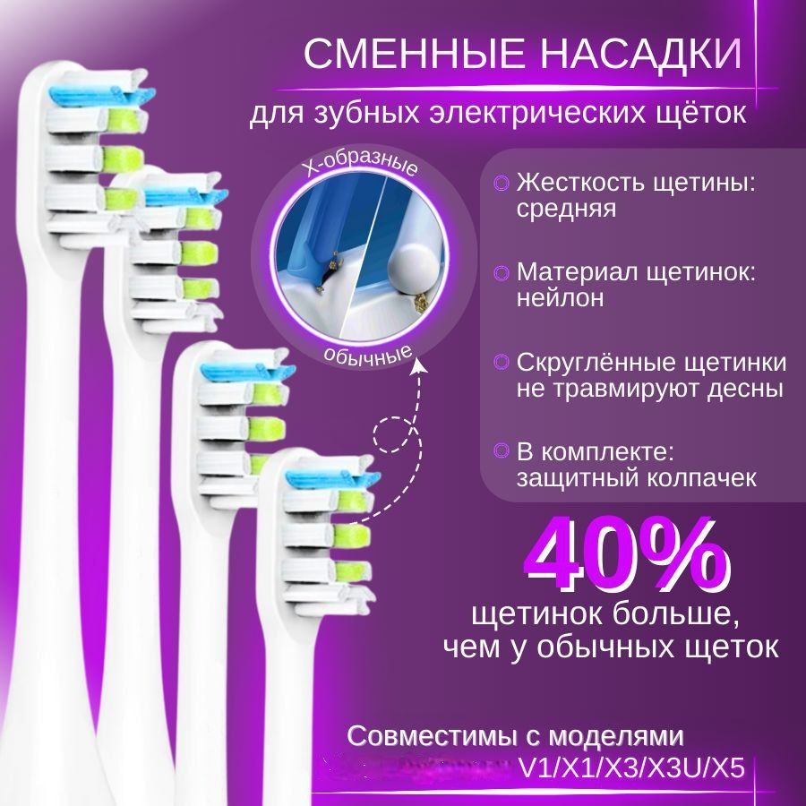 Насадка для зубной щетки V1 X1 X3 X3U X5 D2 D3-4шт.