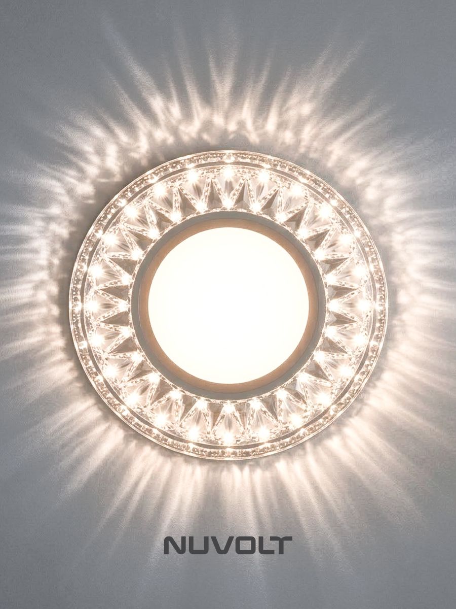 Светильник потолочный встраиваемый цоколь GX53 с Led подсветкой NUVOLT серия Bliser/Блисер