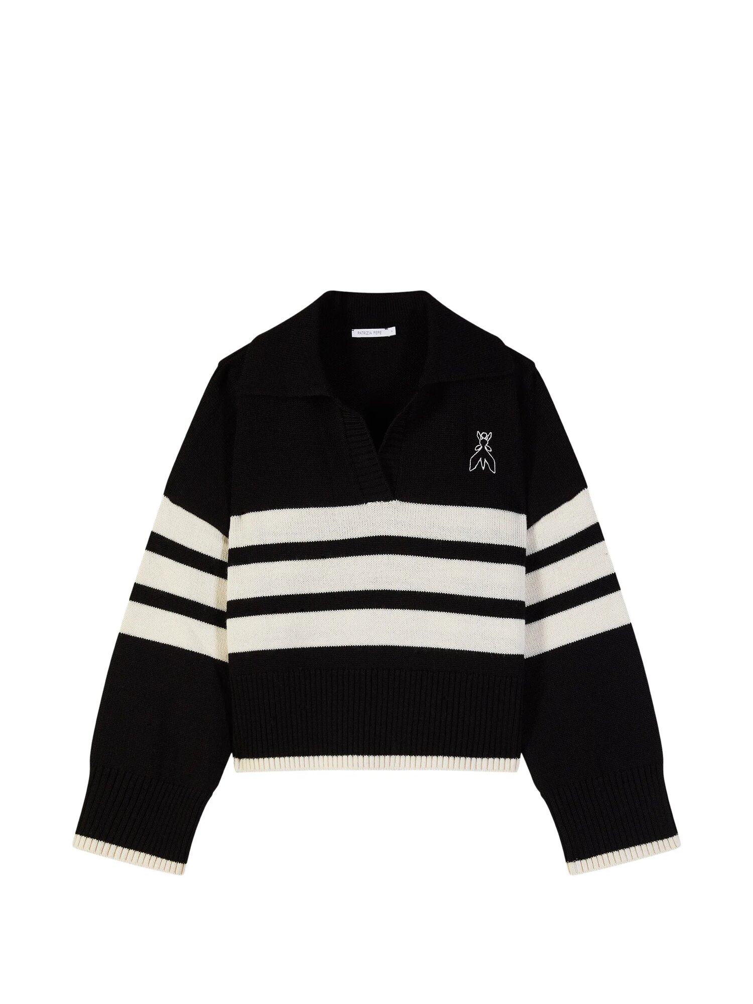 Свитер PATRIZIA PEPE Striped polo-collar sweater