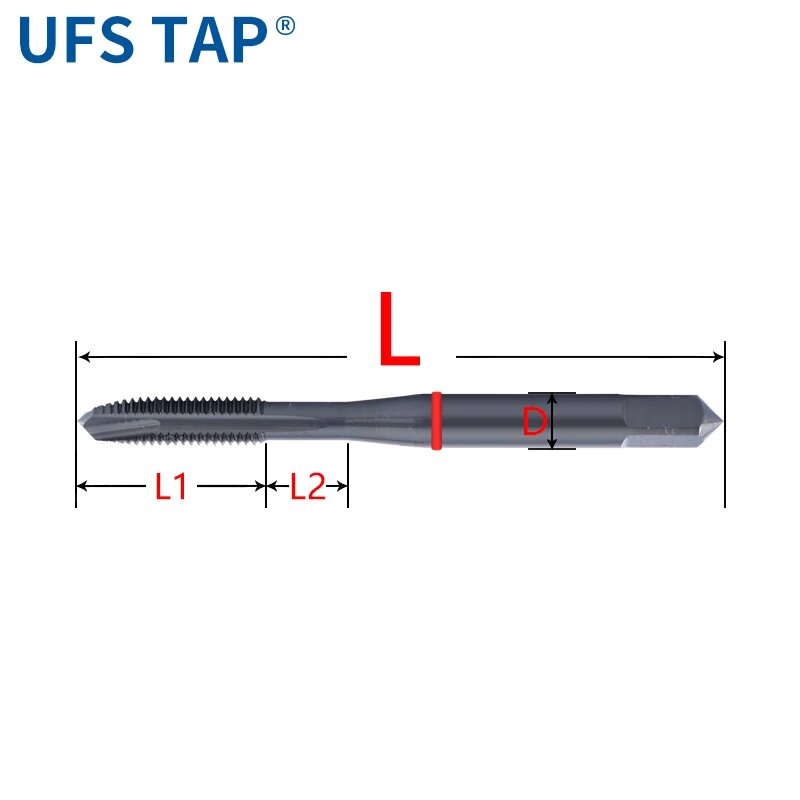 UFS спиральный метчик HSS-CO с красным кольцом M1M2 M3 M4 M5 M6 M7 M8 M9 M10 M11 M12 M10X1.25