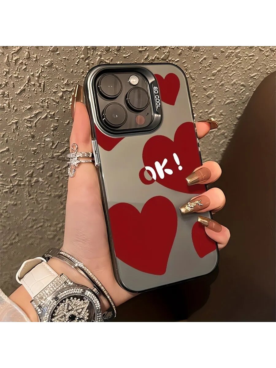 Чехол на IPHONE 17 PRO MAX чёрный Красная любовь OK!