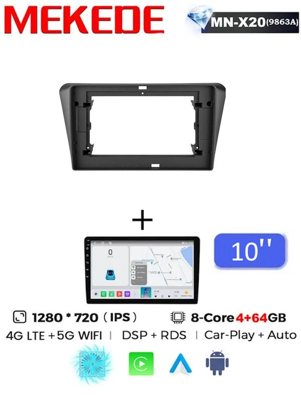 Магнитола Mekede MN X20 Pro 4+64G 10.2 дюймов Peugeot 408 2014-2018
